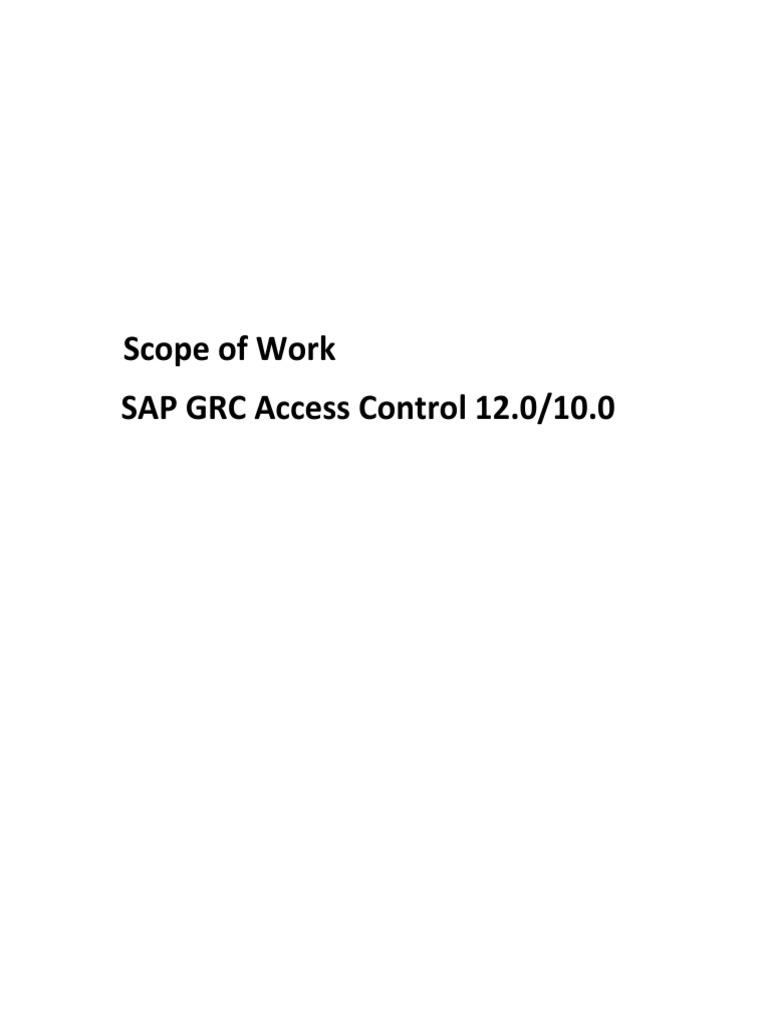 Scope of Work SAP GRC 1 | PDF | Business Process | Synchronization