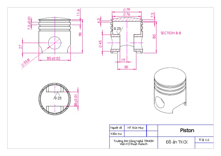 Bản vẽ Piston 2D | PDF