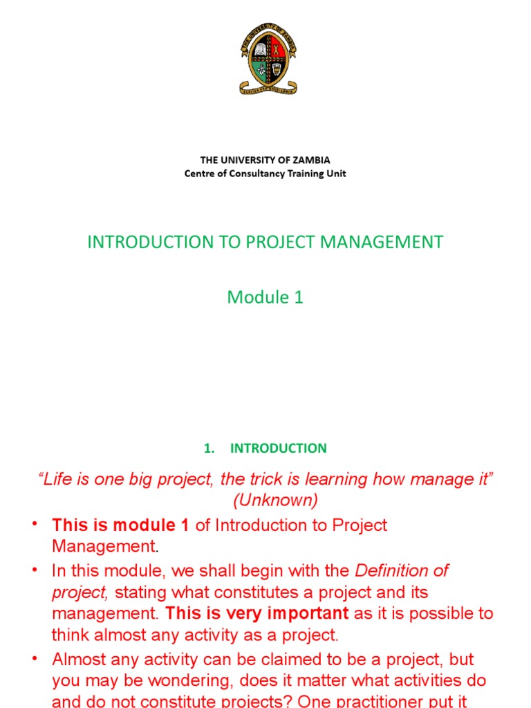 Module 1 - Introduction To Project Management For Video | PDF | Project ...