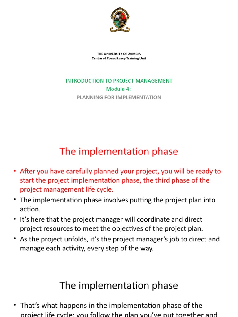 Module 4 - Planning For Implementation | PDF | Project Management ...