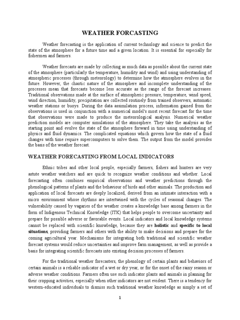 Weather Forcasting | PDF | Weather Forecasting | Meteorology