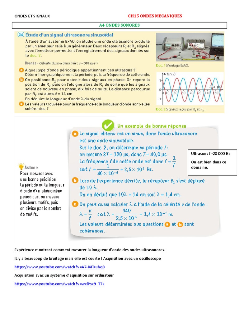A4 ONDES SONORES Correction | PDF