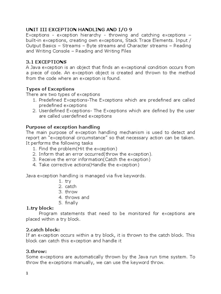 CS8392 - Oops - Unit Iii | PDF