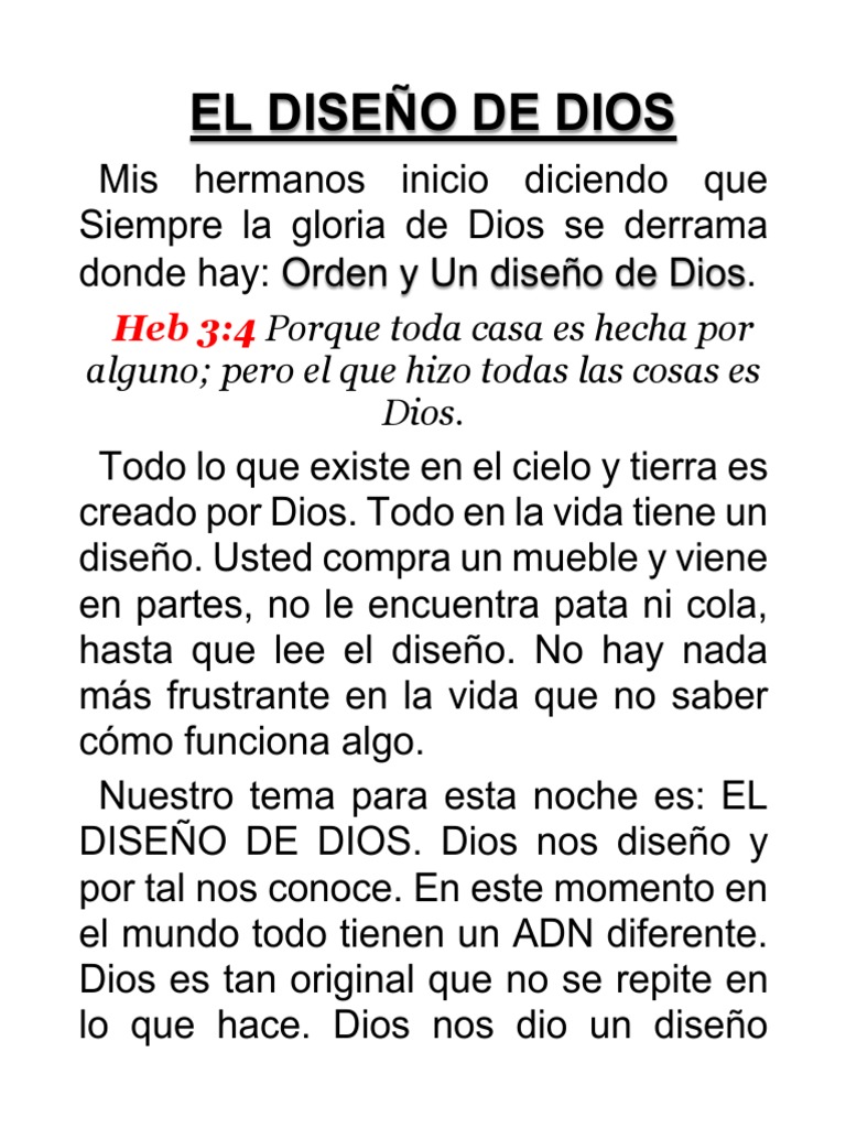 I. El Diseño de Dios | PDF | Arca de la Alianza | Oración