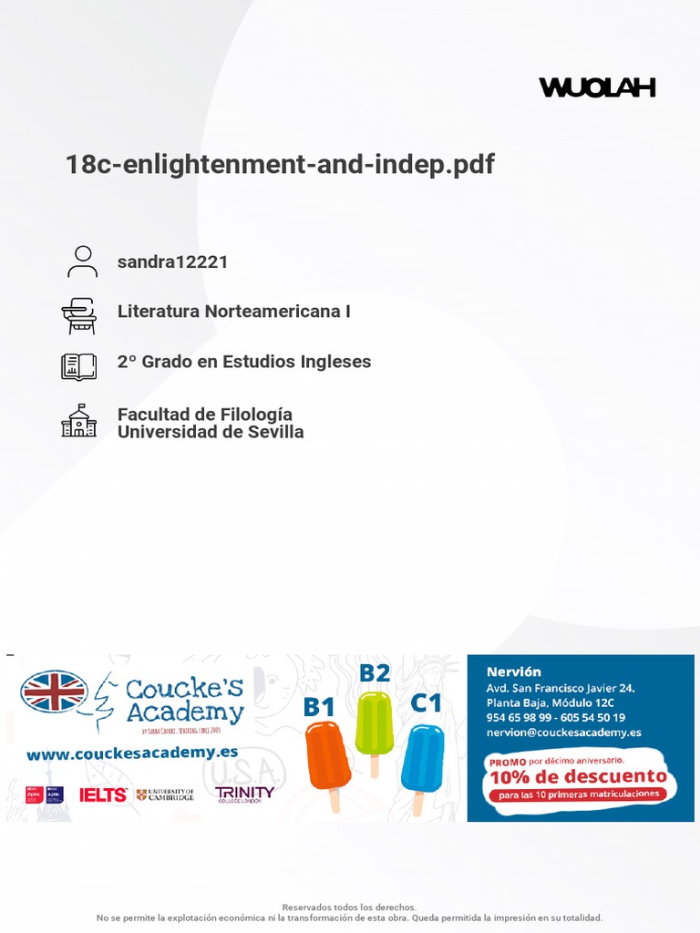 Wuolah Free 18c Enlightenment and Indep | PDF | United States ...