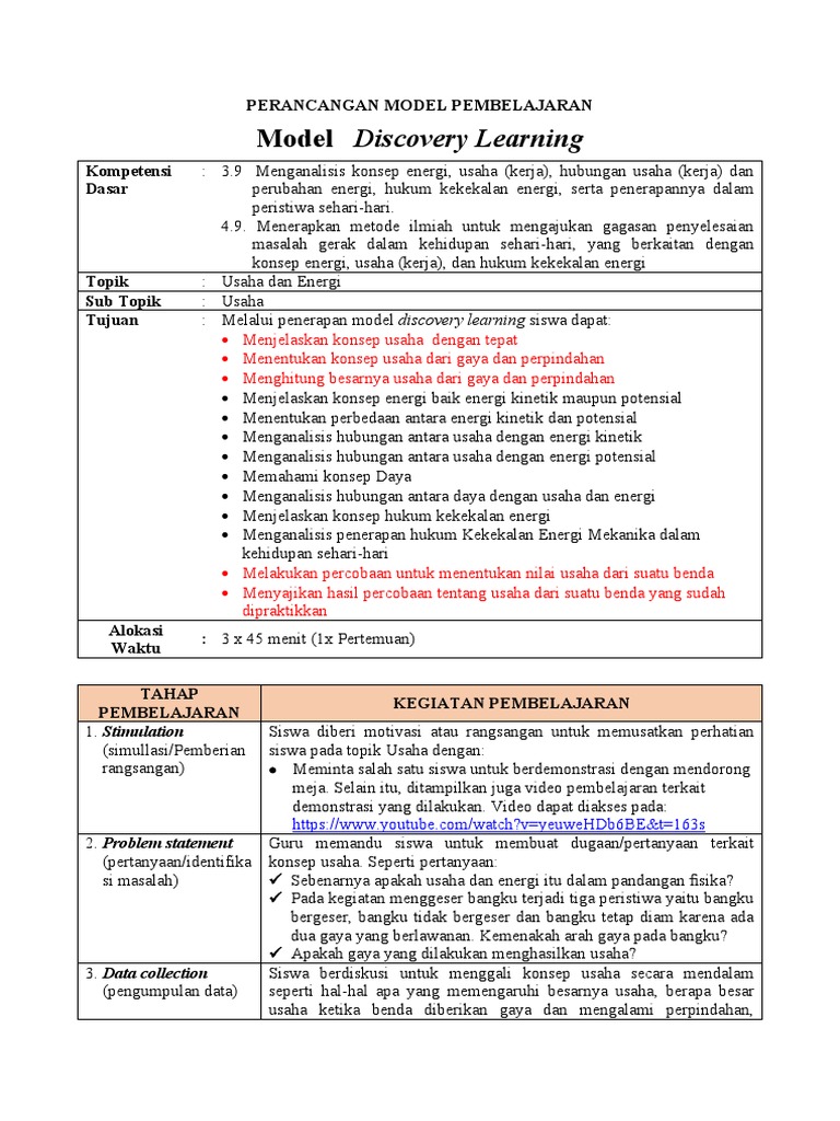 LK Discovery Learning - REVISI | PDF
