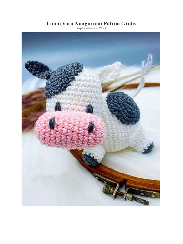 Lindo Vaca Amigurumi Patron Gratis | PDF | Amigurumi | Tejer