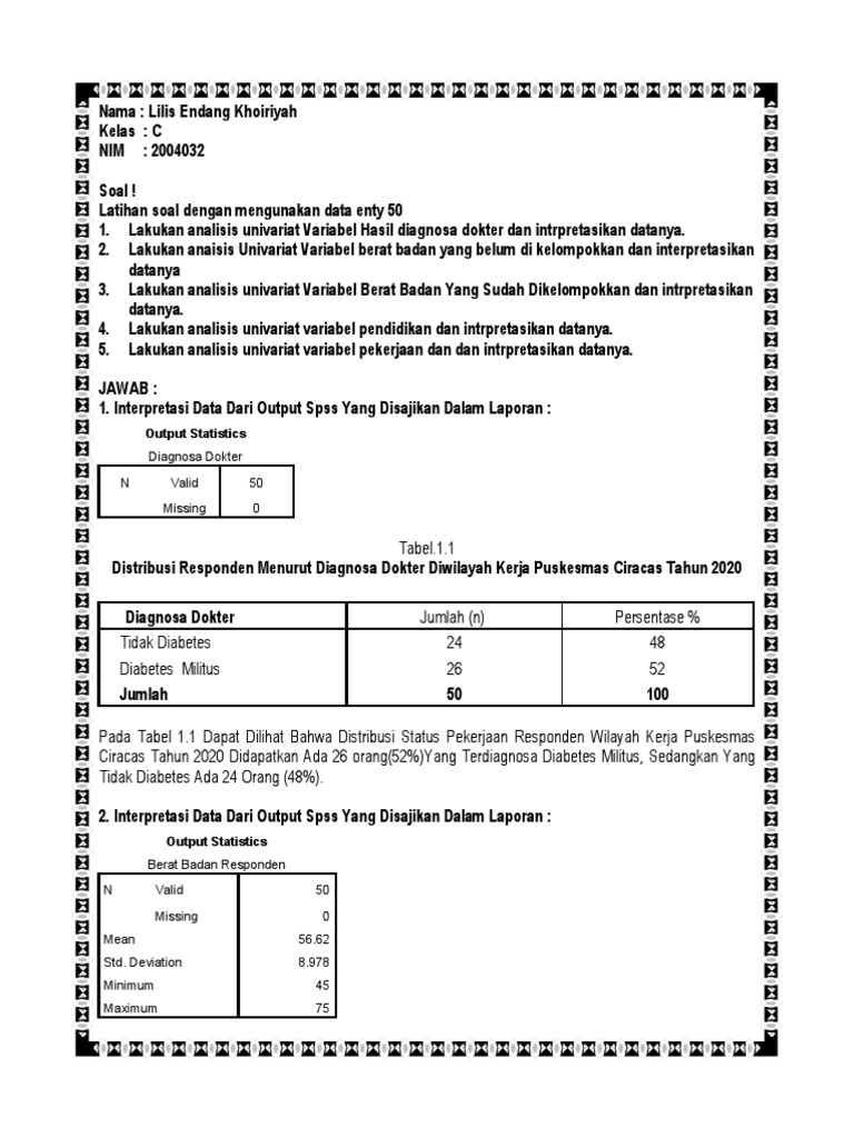 Latihan Soal Spss | PDF