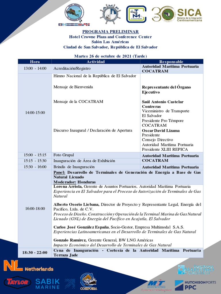 Programa Preliminar Xliii Repica | PDF | El Salvador | Transporte