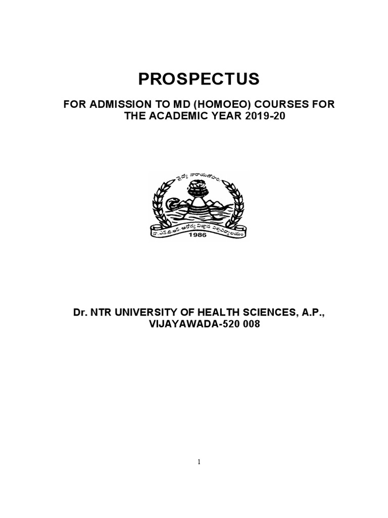 MD (H) Prospectus - 2019-20 - 17 - 09 | PDF | Postgraduate Education ...