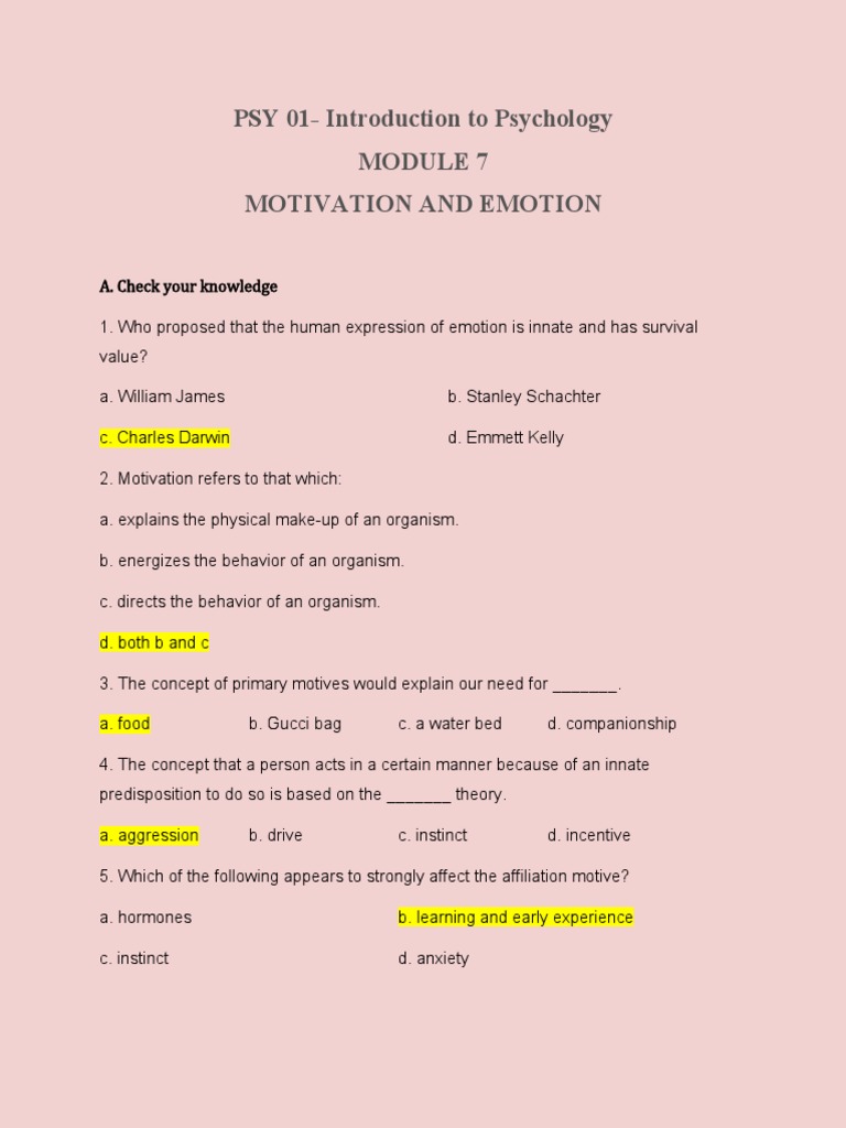 Itp Module 6 Pdf Motivational Motivation