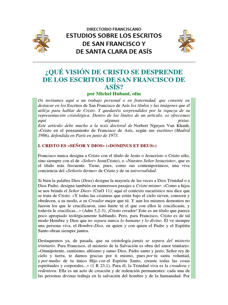 Qué Visión de Cristo Se Desprende de Los Escritos de San Francisco de ...