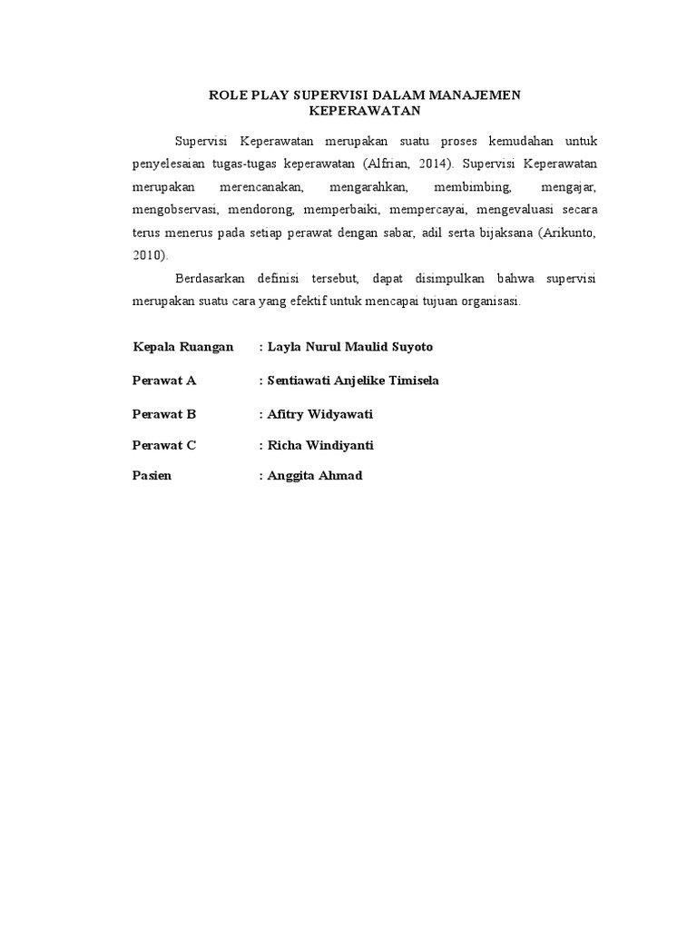MENINGKATKAN MANAJEMEN NYERI PASIEN MELALUI ROLE PLAY SUPERVISI | PDF