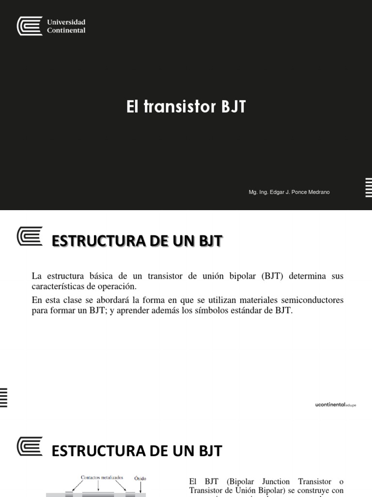 Estructura y operación del transistor BJT | PDF | Transistor de unión ...