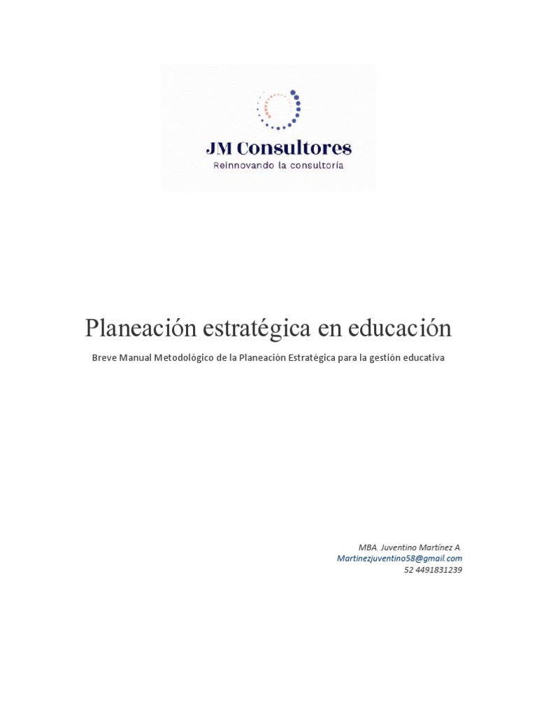 Gestion Educativa Breve Manual Metodolog | PDF | Planificación | Análisis FODA