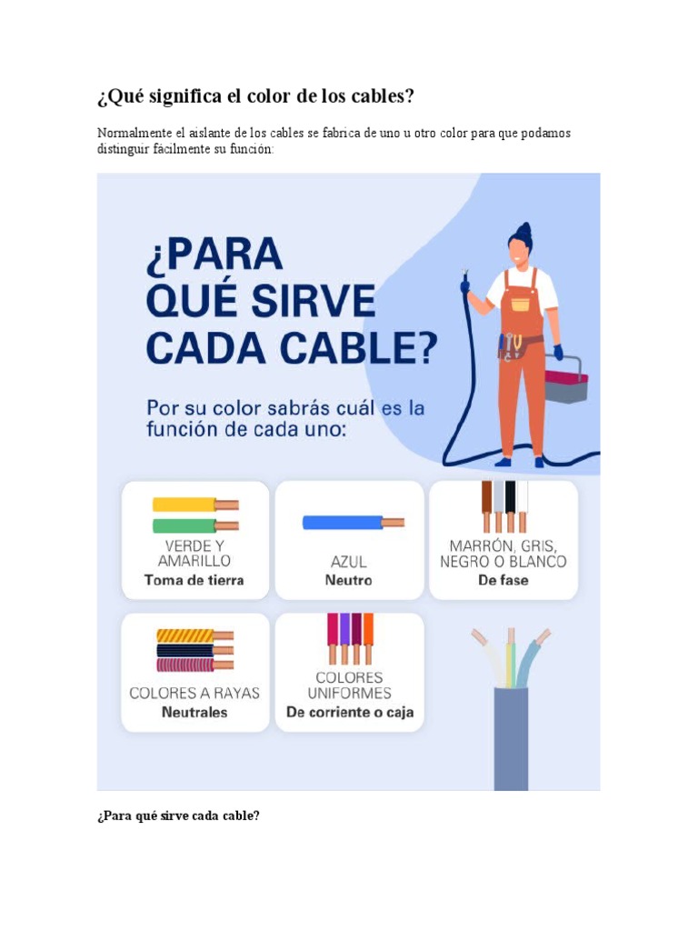Qué Significa El Color de Los Cables | PDF