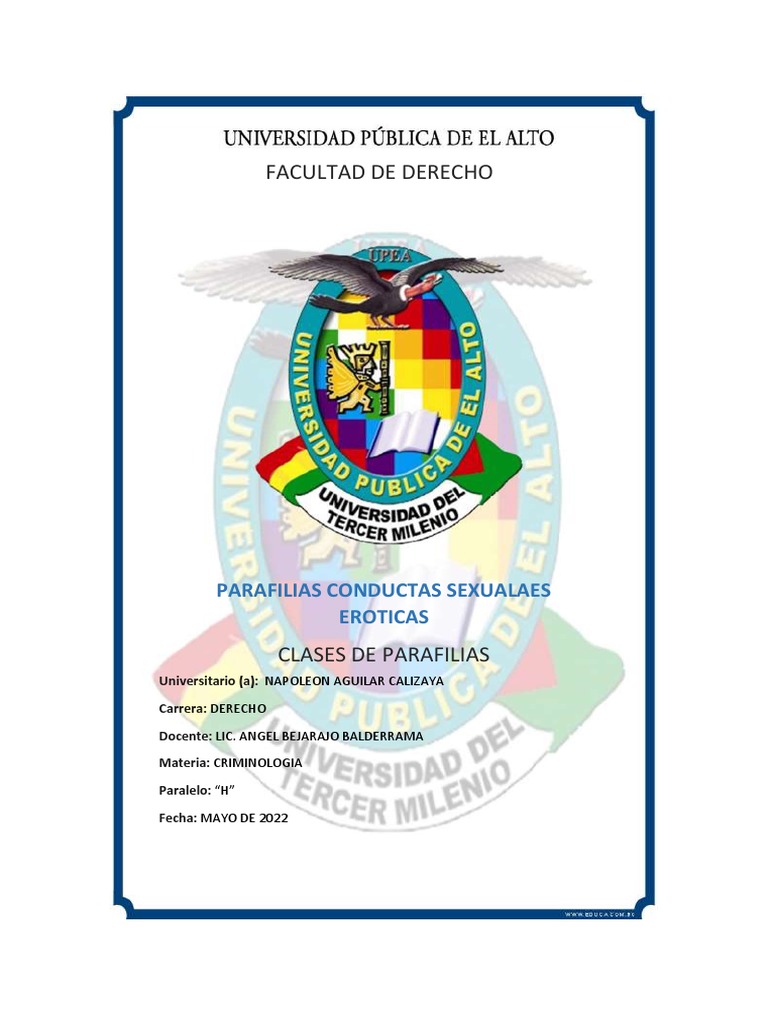 Tipos De Parafilias Nasofilia Y Coprofilia Pdf Sexología
