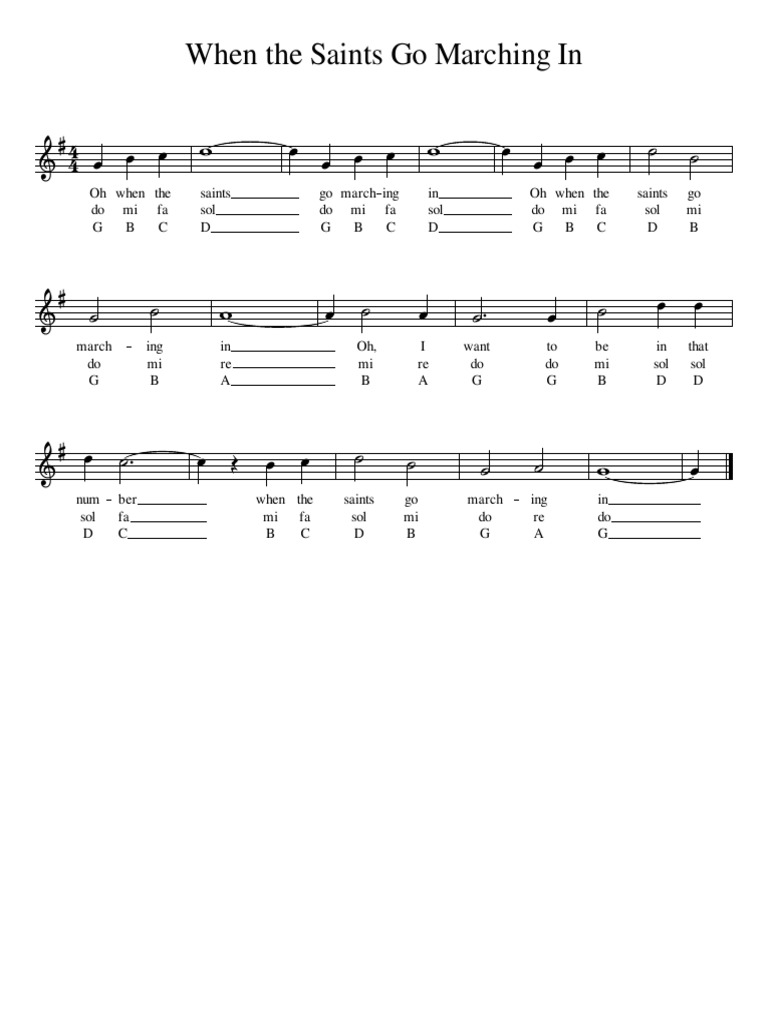 When The Saints Go Marching in | PDF