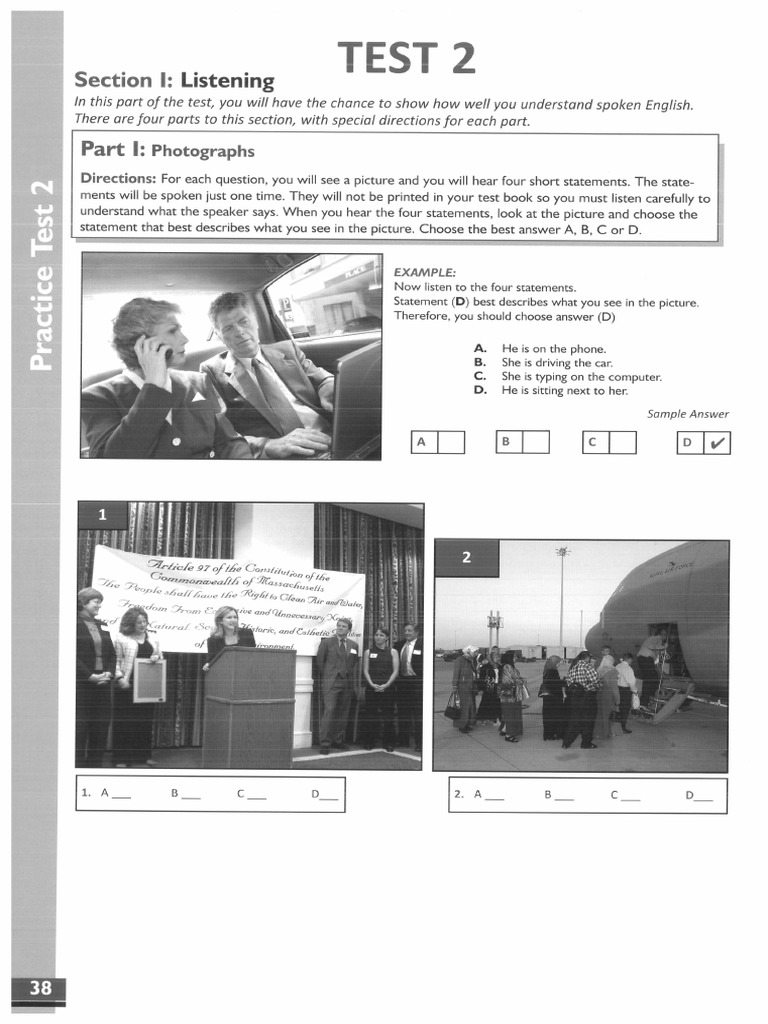 Test TOEIC Modelo 2018 02 Listening | PDF