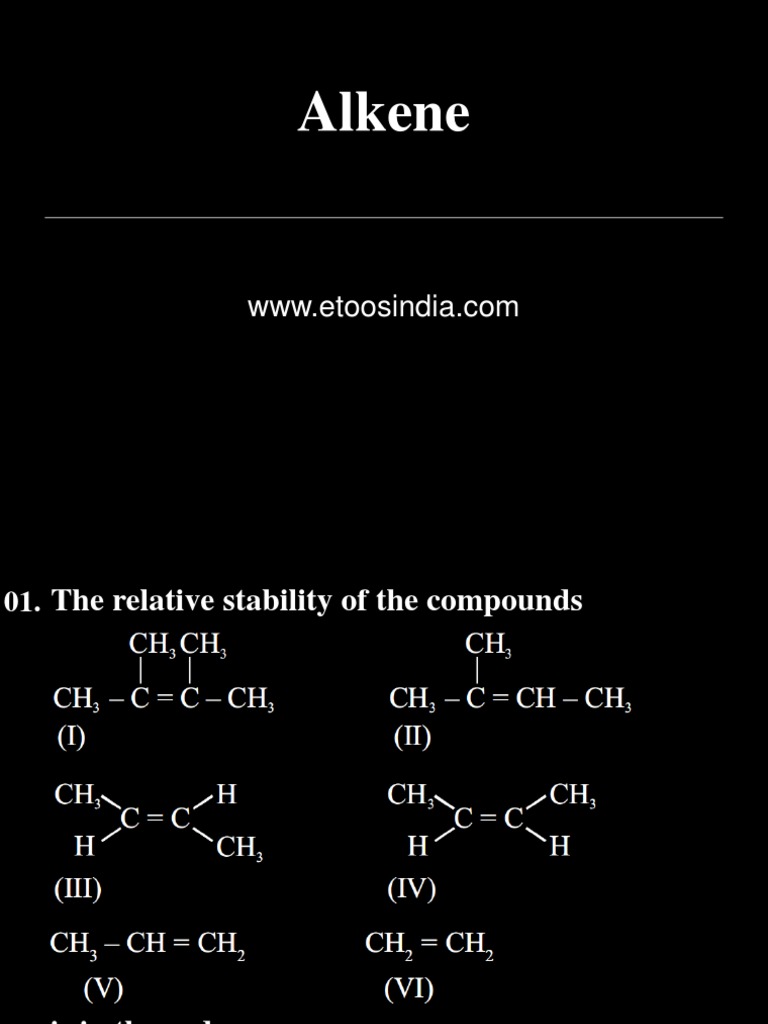 Alkene Revision Slide | PDF | Alkene | Methyl Group