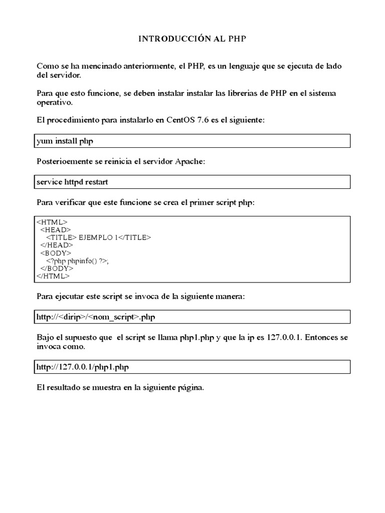 INTRODUCCIÓN_AL_PHP | PDF | Php | Servidor web INTRODUCCIÓN_AL_PHP | PDF | Php | Servidor web
