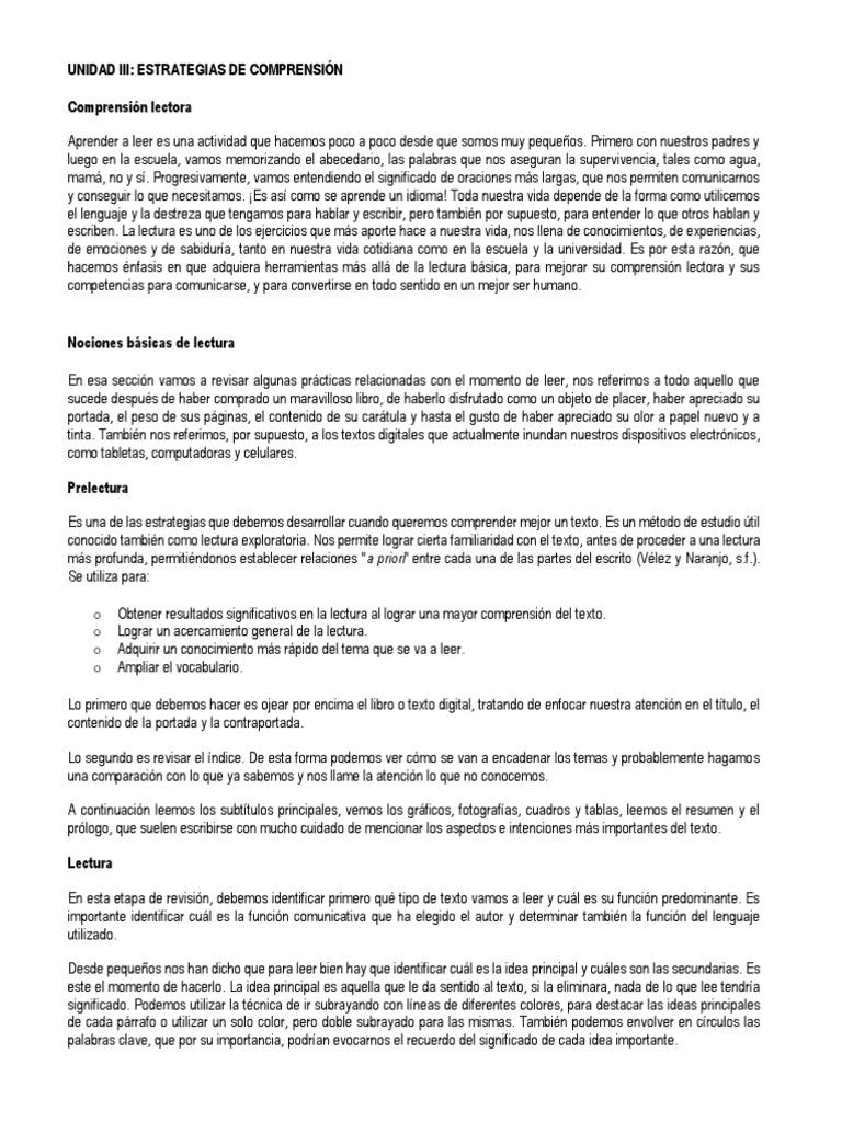 Estrategias para Mejorar la Comprensión Lectora | PDF | Citación ...