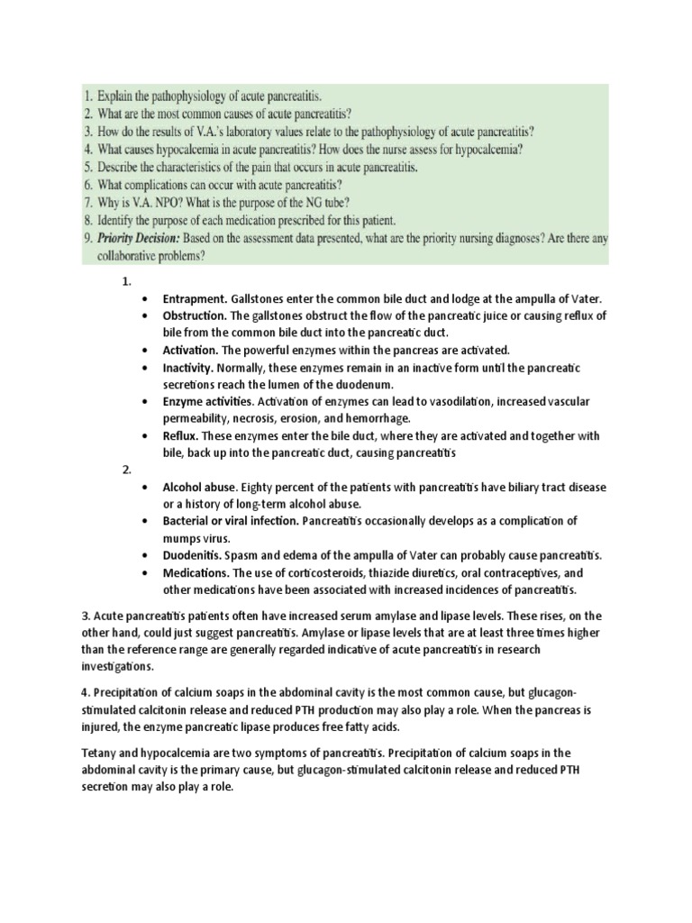 Causes and Symptoms of Pancreatitis | PDF | Pancreas | Bile