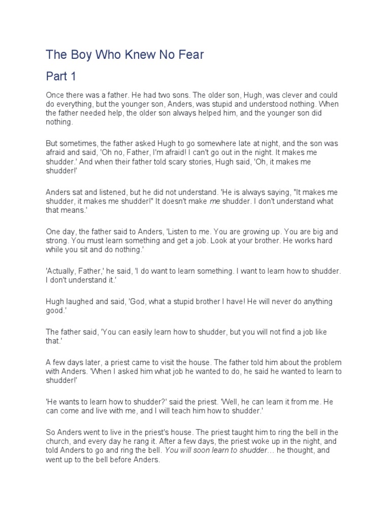 The Boy Who Knew No Fear | PDF