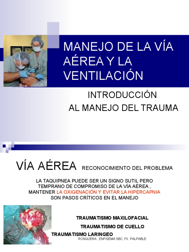 Manejo de La Vìa Aèrea y La Ventilaciòn | PDF | Respiración | Neumología