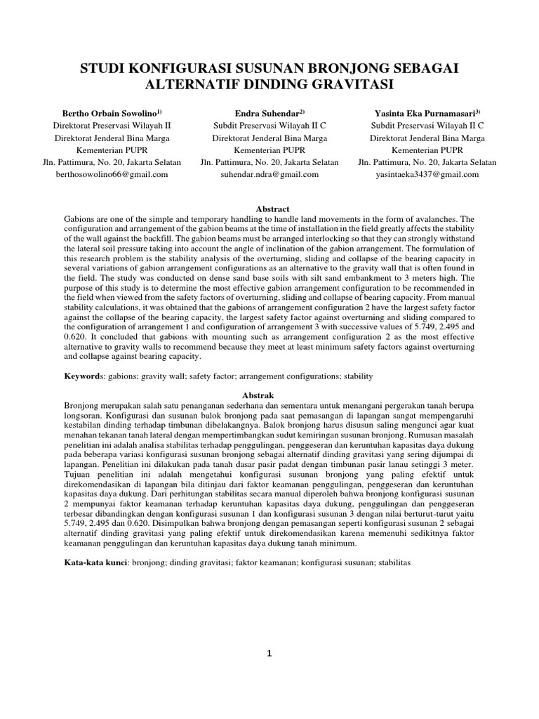 Konfigurasi Dinding Bronjong Efektif | PDF | Fisika Terapan dan ...
