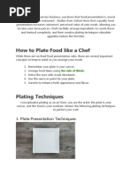 Guidelines For Plating Food | PDF | Garnish (Food) | Sauce
