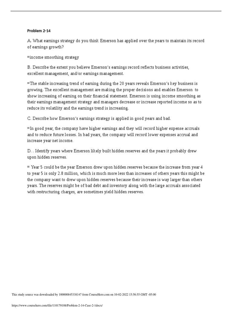 Problem 2 14 Case 2 1 | PDF | Financial Statement | Accounting