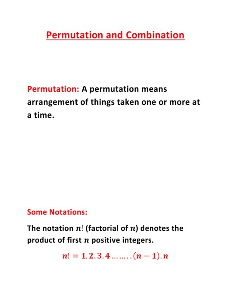 1 Permutatuin Combination | PDF | Permutation | Numbers