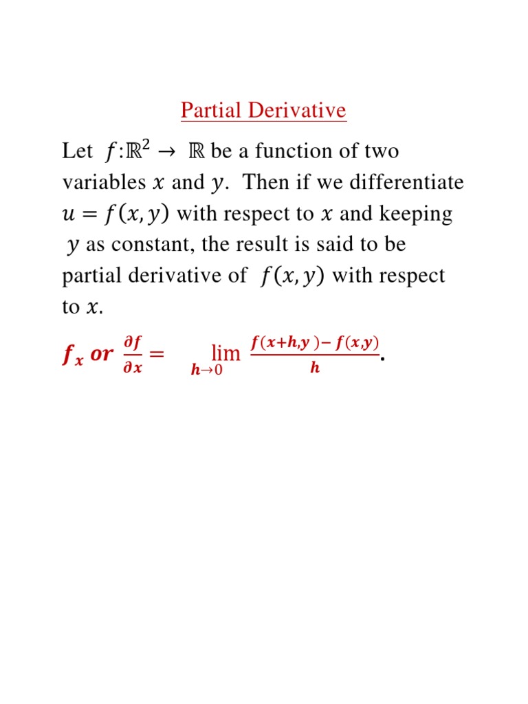 Partial Derivative | PDF | Derivative | Mathematical Concepts