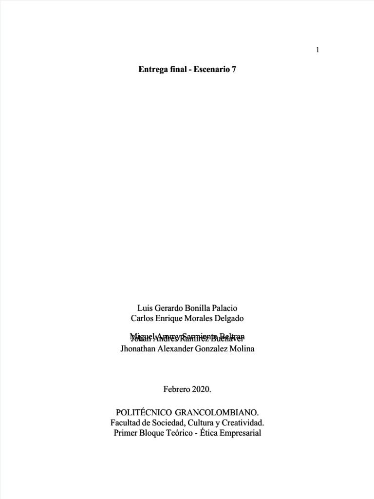 PDF Entrega Final Escenario 7 Etica Empresarial - Compress | PDF
