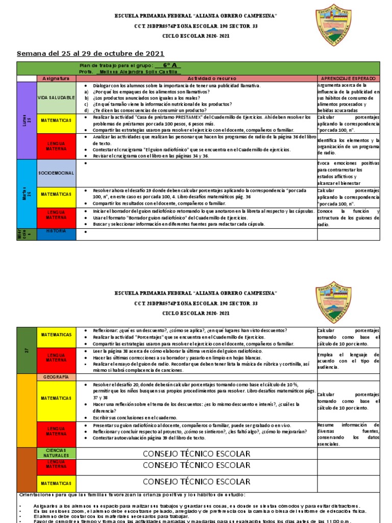 Plan de Clase 6° | PDF | Educación primaria | Radiodifusión