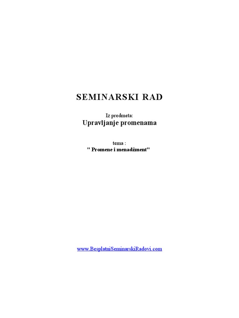 Promene I Menadzment | PDF