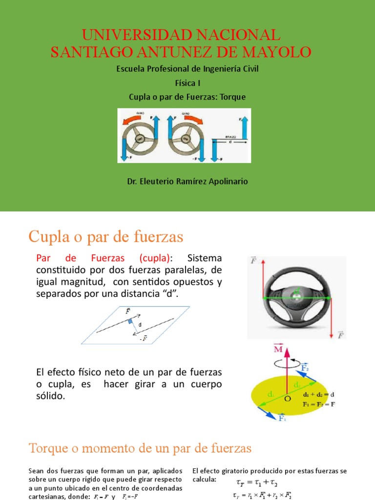 Cupla o Par de Fuerzas | PDF | Vector Euclidiano | Esfuerzo de torsión