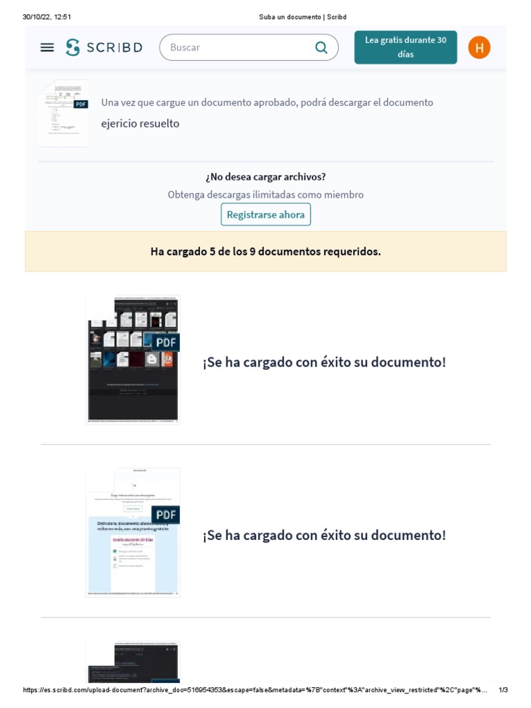 Ejericio Resuelto: ¡Se Ha Cargado Con Éxito Su Documento! | PDF | Scribd | Red mundial