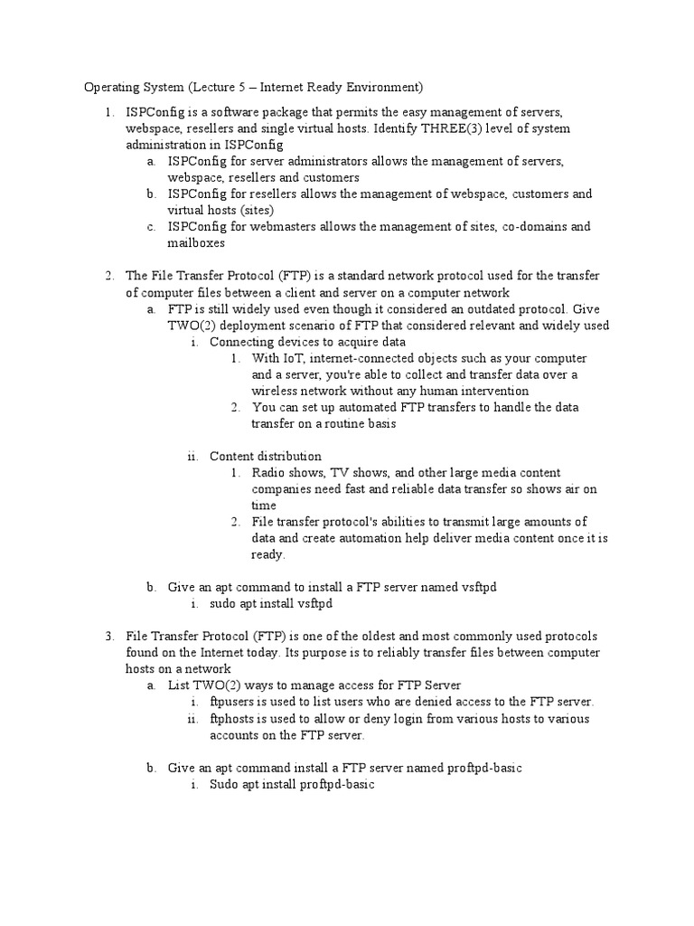 Lecture 5 Pdf File Transfer Protocol Internet Of Things