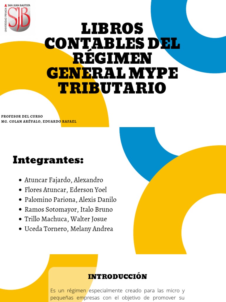 Libros Contables Del Régimen General Mype Tributario | PDF ...