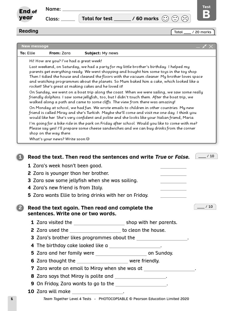 TT4 Tests EOY B | PDF