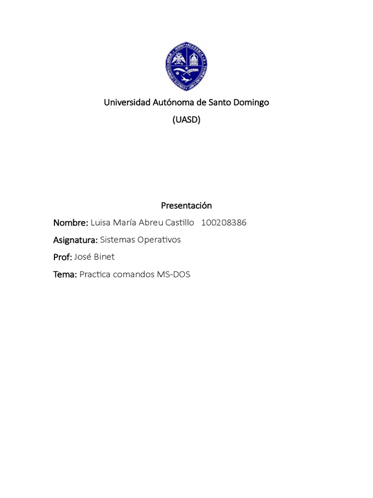 Practica Comandos MS-DOS | PDF | Microsoft Windows | Computadoras personales