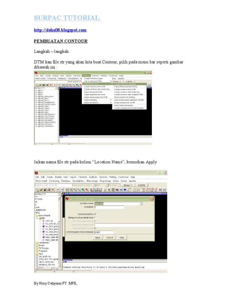 Tutorial Pembuatan Contour Surpac Vision | PDF