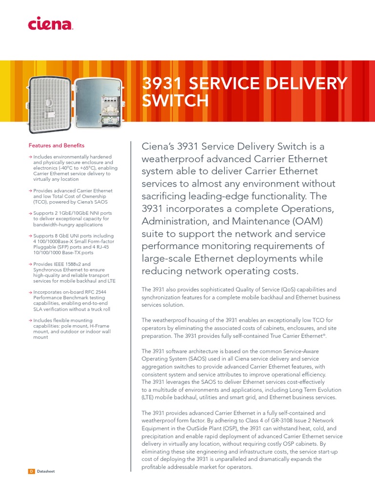 3931 Service Delivery Switch A4 Ds | PDF | Networking | Multiprotocol ...