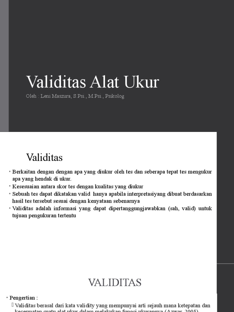 Validitas | PDF | Karier & Perkembangan | Bisnis