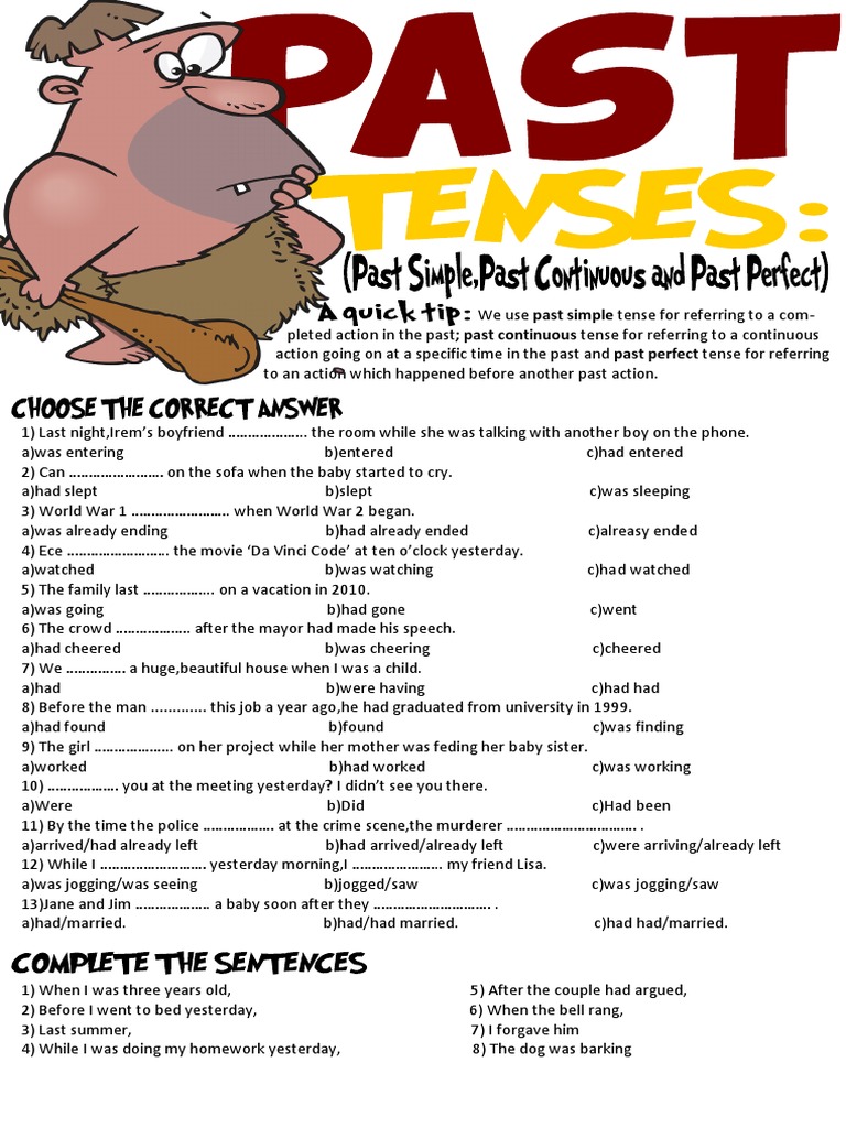 Past Tenses Exercises | PDF
