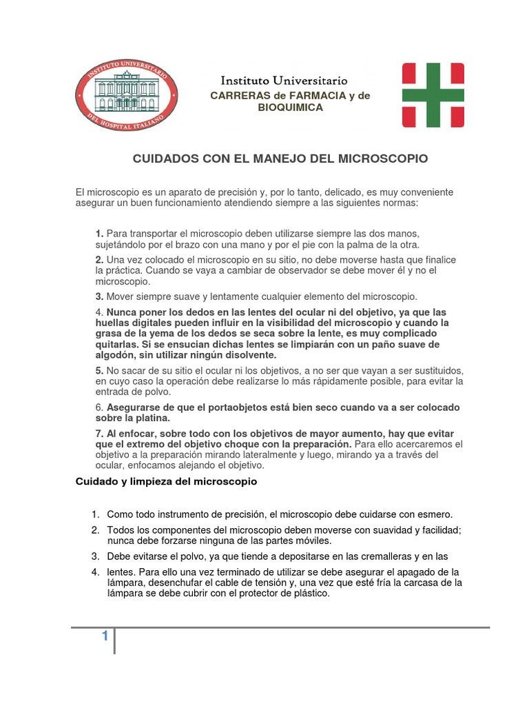 Uso Seguro del Microscopio | PDF | Microscopio