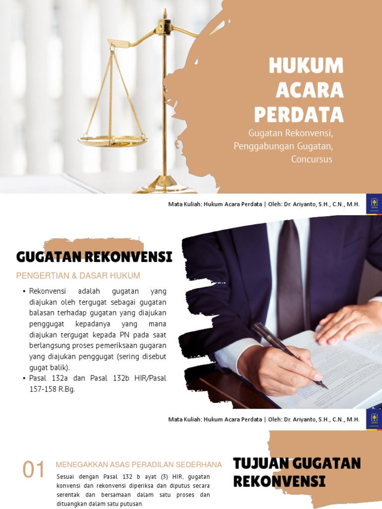 10 Materi HAPER (Gugatan Rekonvensi, Penggabungan Gugatan, Consurcus) | PDF