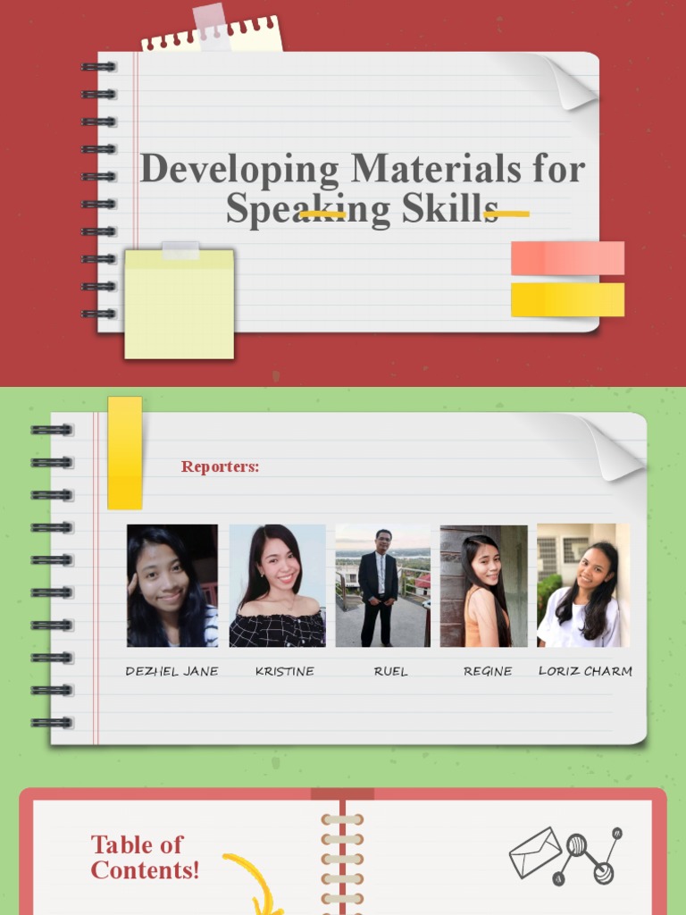 Developing Materials For Speaking | PDF | Teaching Method | Language Education